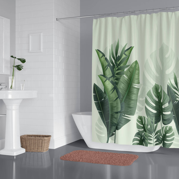 Tropik Home Extra Long Fabric Single Shower Curtain & Reviews | Wayfair ...