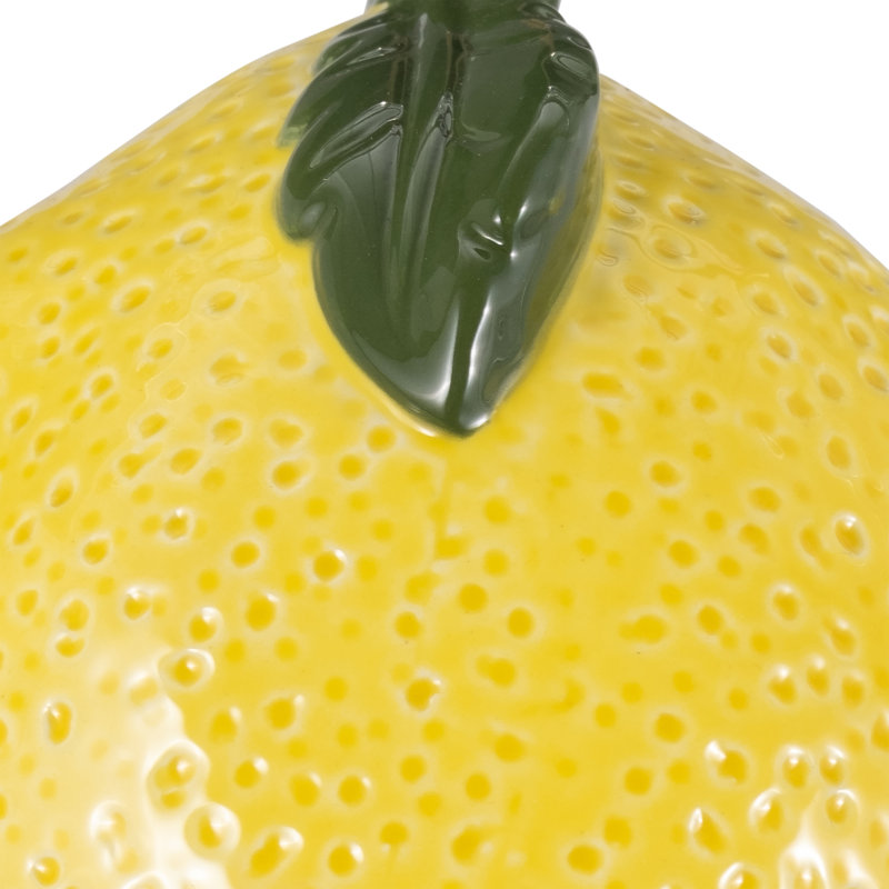 Gracie Oaks 7" Charming Ceramic Lemon Bird House, Durable Yellow/Green ...