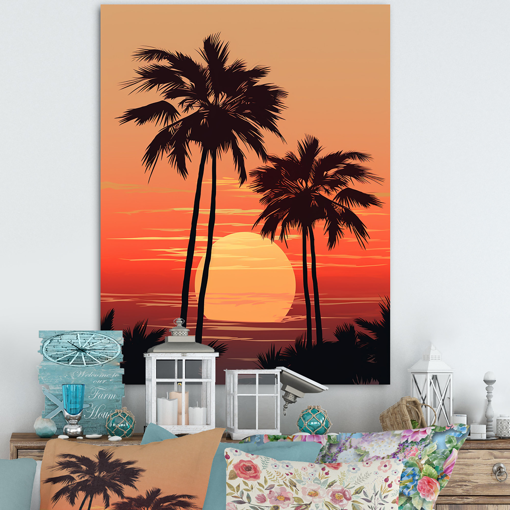 Bay Isle Home™ Tangerine Twilight Palm Tree Sunset I - Wayfair Canada