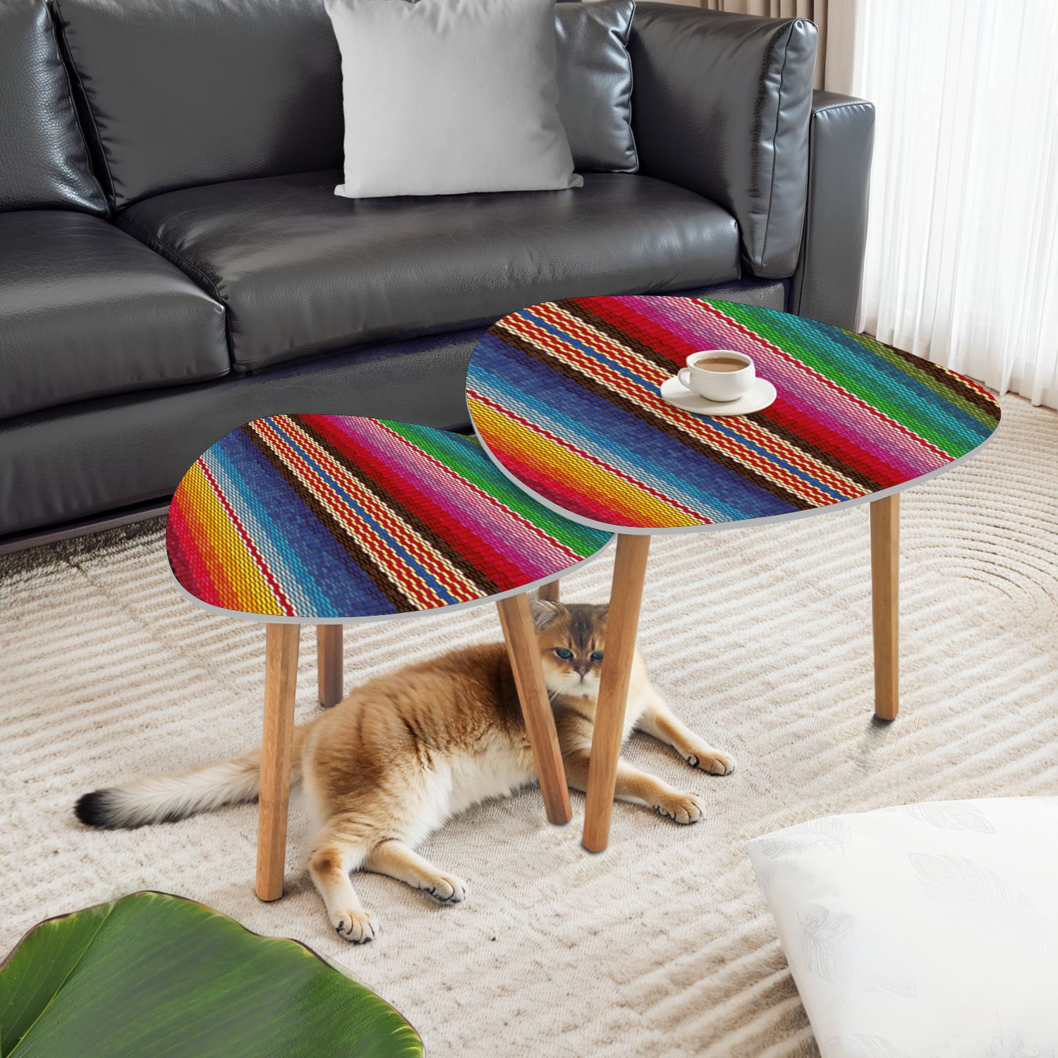George Oliver Triangle Nesting Coffee Table Set of 2 Blanket stripes seamless for Cinco de Mayo ...