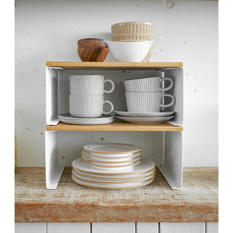 Yamazaki USA Tosca Yamazaki Home Wood-Top Stackable Kitchen Rack ...