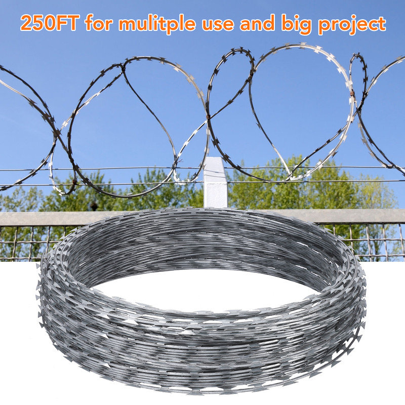 babevy Razor Wire, Razor Barbed Wire, Roll Razor Wire Fencing Razor ...