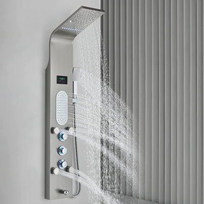 Senlesen 50.78'' Shower Panel with Fixed Shower Head & Reviews | Wayfair