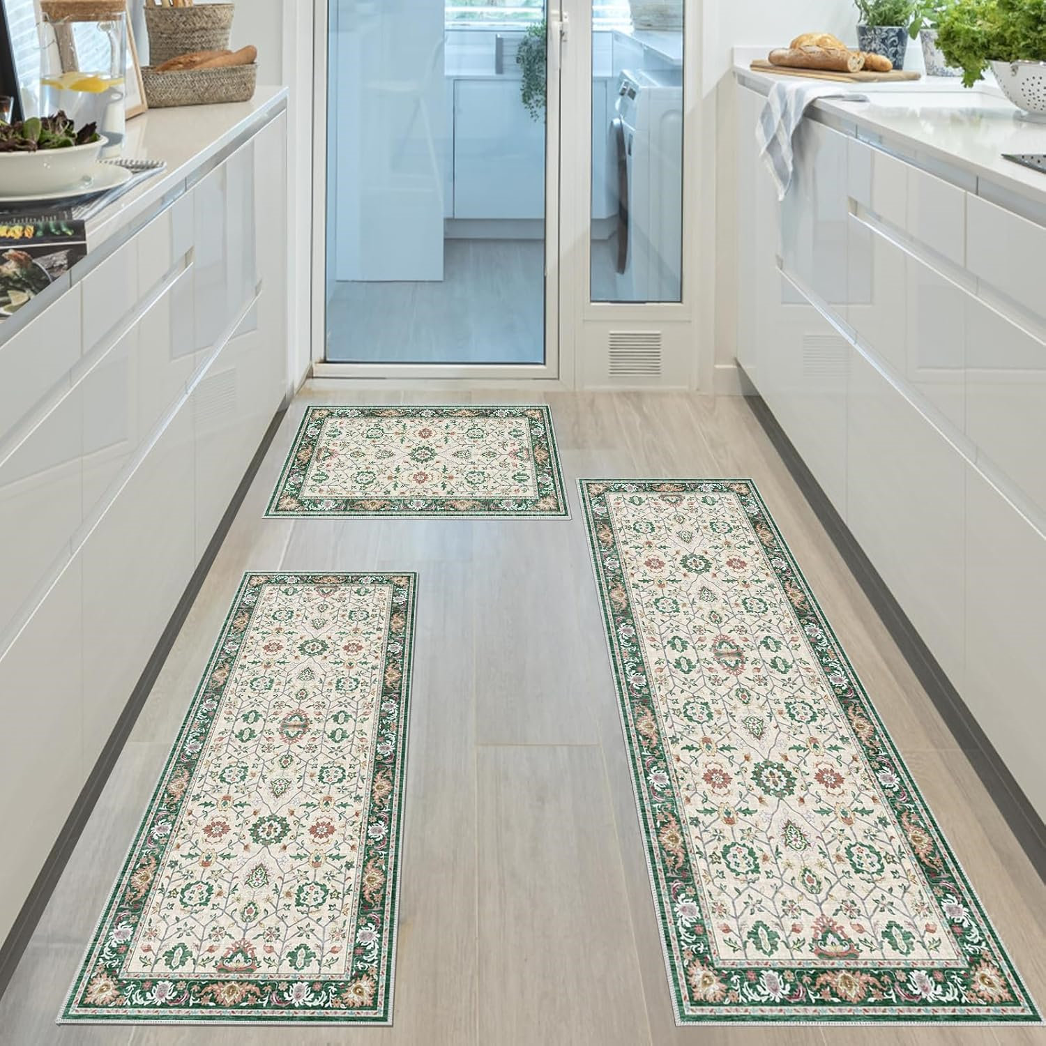 Alcott Hill® Boho Kitchen Rug Sets 3 Piece Non Slip Washable And ...