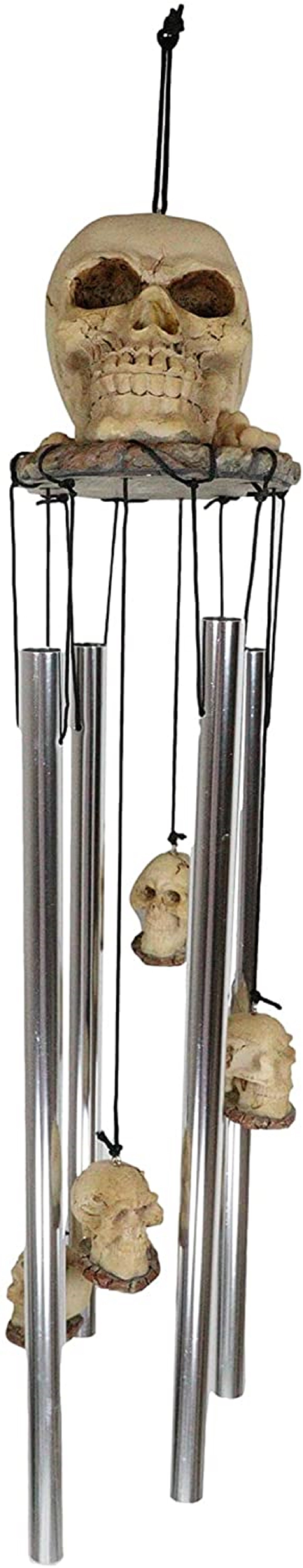 Trinx Underworld Macabre Halloween Freaky Oversized Skull Wind Chime ...