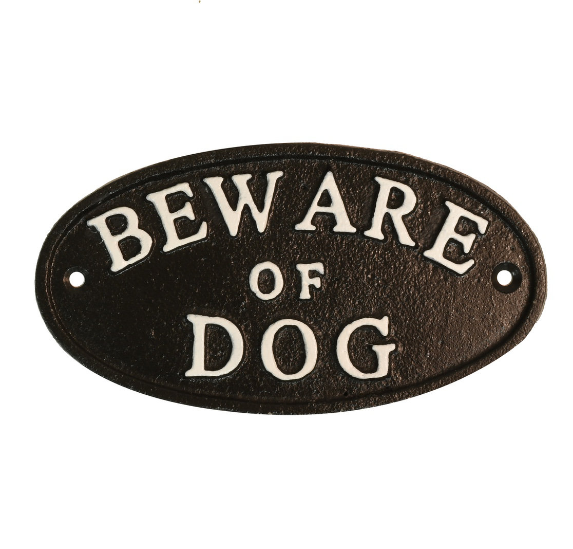 17 Stories Cast Iron Beware of Dog Warning Caution Sign Home front Door ...