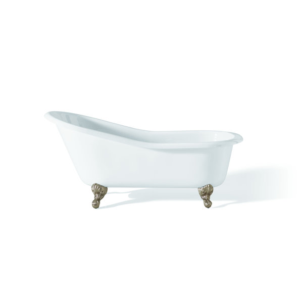 Rosdorf Park Javione 54'' x 30'' Freestanding Soaking Cast Iron Bathtub ...
