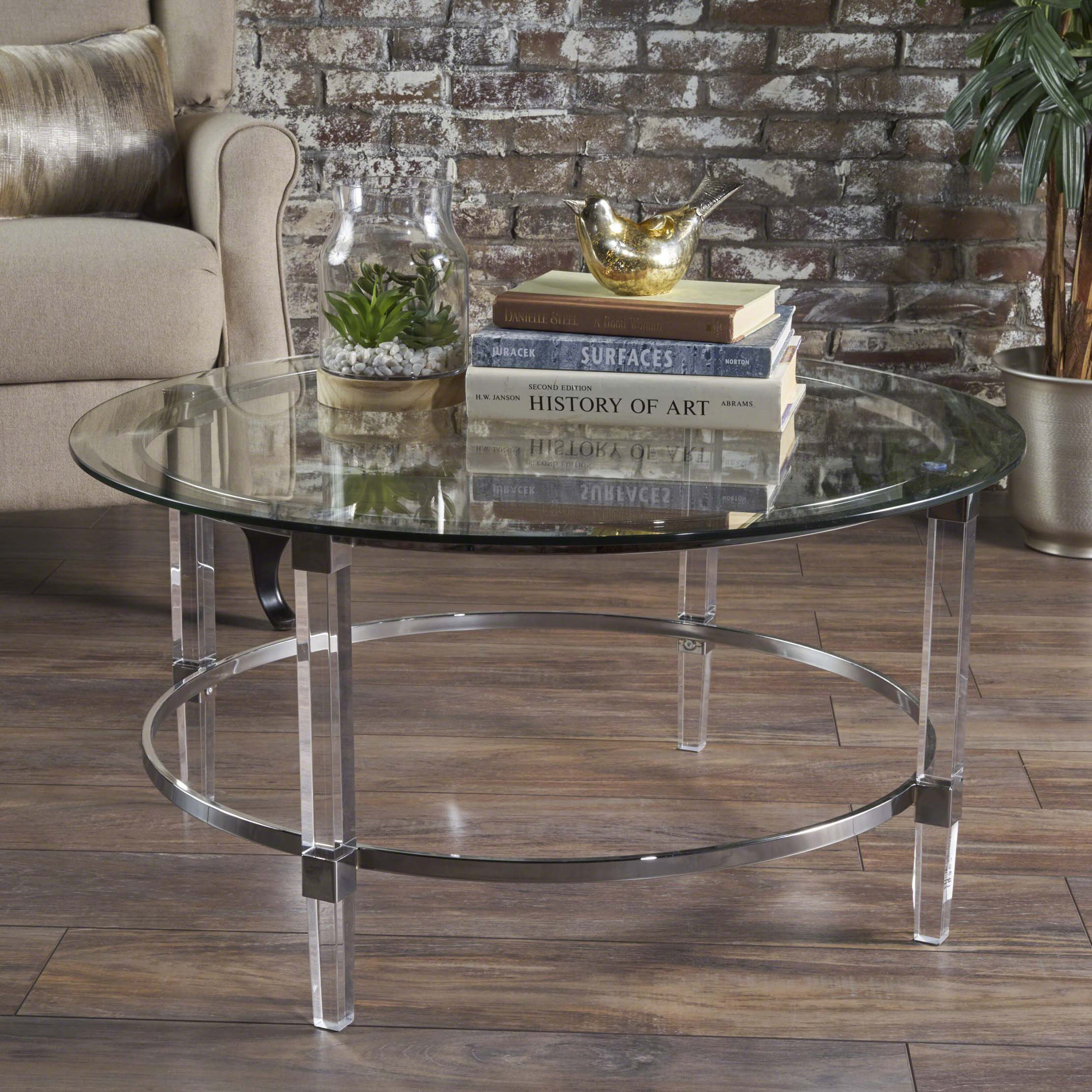 Brayden Studio Translucent Glass Round Coffee Table - Wayfair Canada