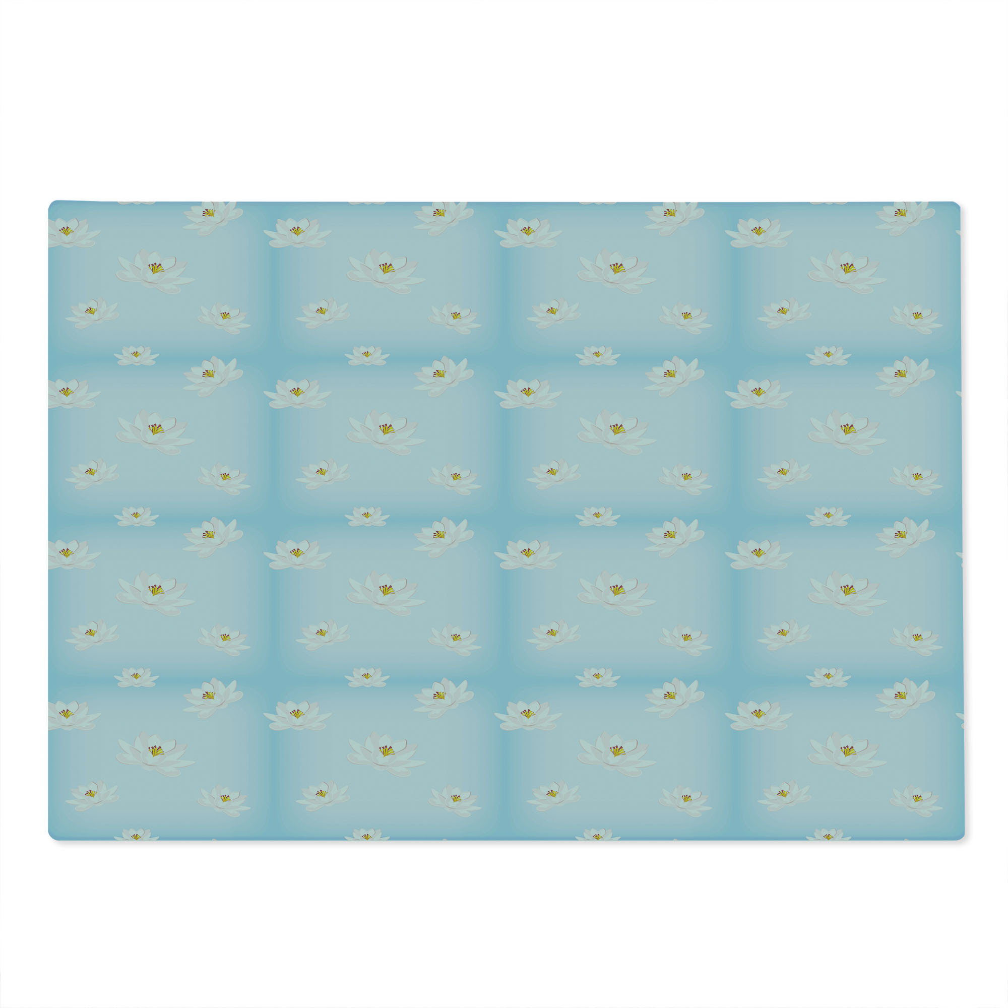 Ambesonne Flower Cutting Board Large Size Cartoon Water Lily Pale Azure ...
