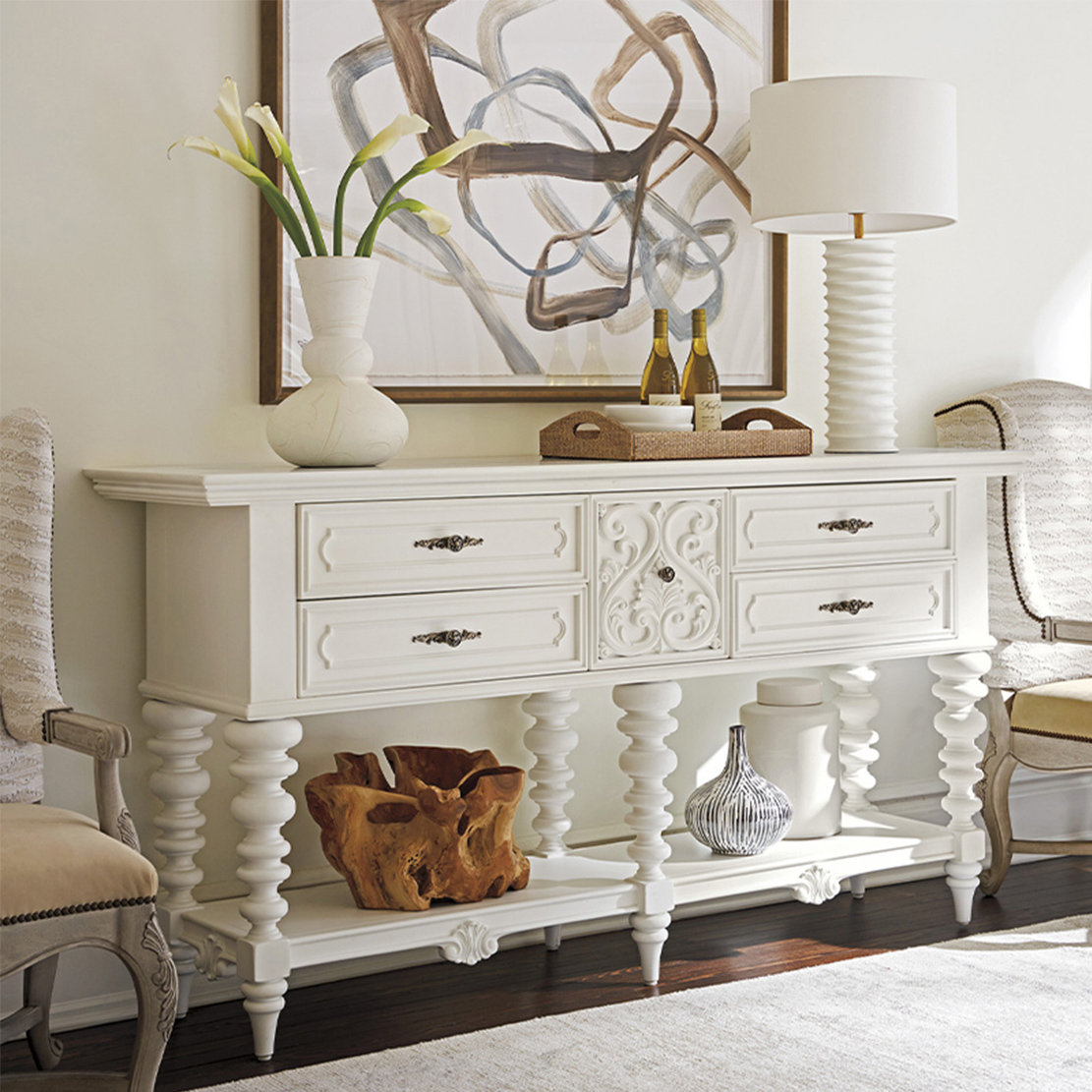 Canora Grey Retro Elegant Multifunctional Console Table | Wayfair