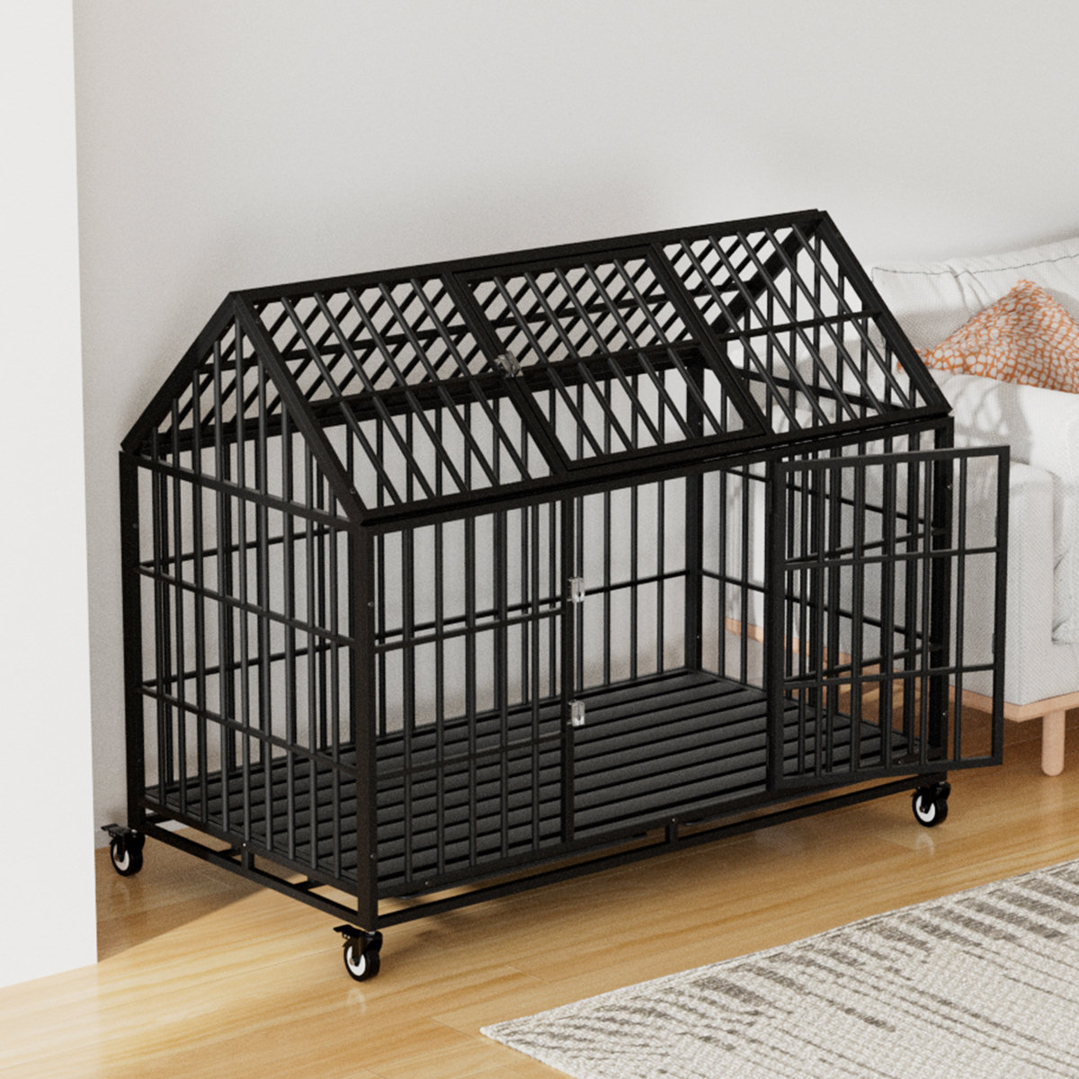 Archie & Oscar™ 54/48 Inch Heavy Duty Dog Crate Large Dog Cage Strong ...