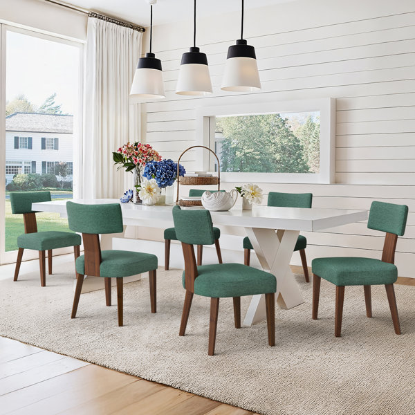 Red Barrel Studio® Culbane Upholstered Dining Chairs with Solid Wood ...