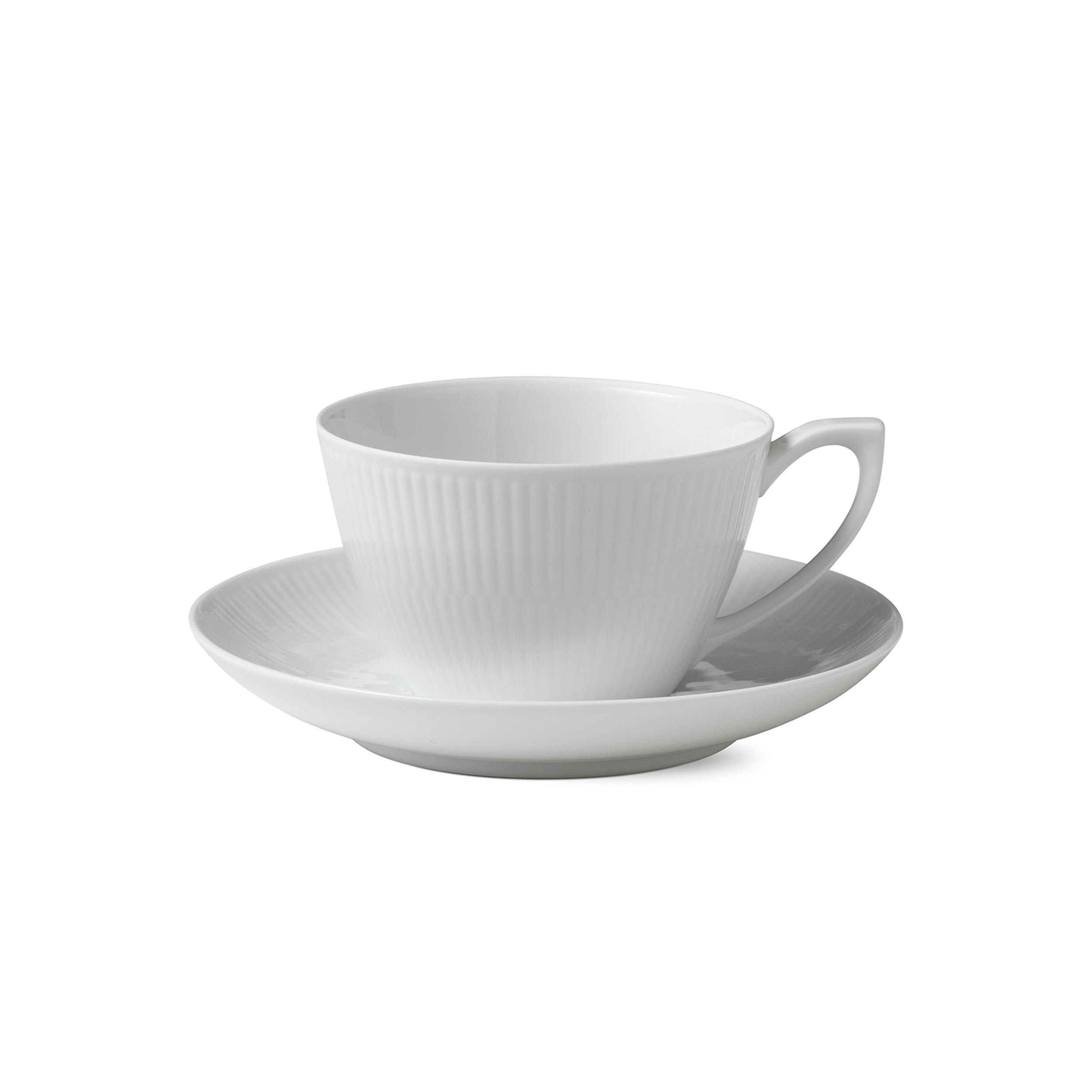 Royal Copenhagen White Fluted Teacup & Saucer | Perigold