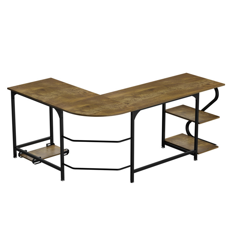 17 Stories Dyri L-Shaped Metal Base Computer Desk & Reviews - Wayfair ...