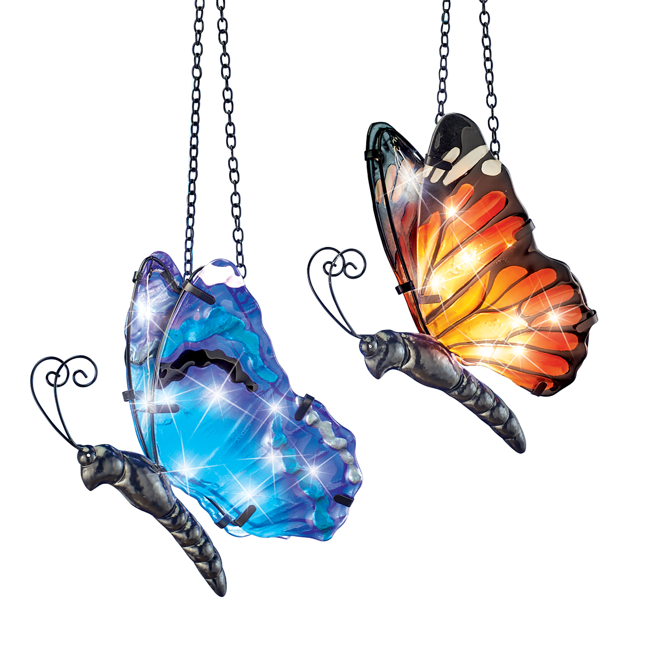 Arlmont & Co. Hanging Solar Butterflies Outdoor Decoration - Set of 2 ...