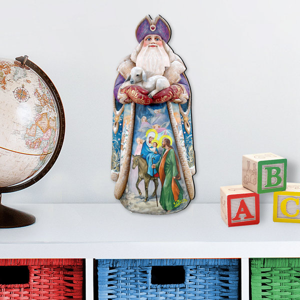 The Holiday Aisle® Santa and the Guardian Angels Diminutive Wall Decor ...