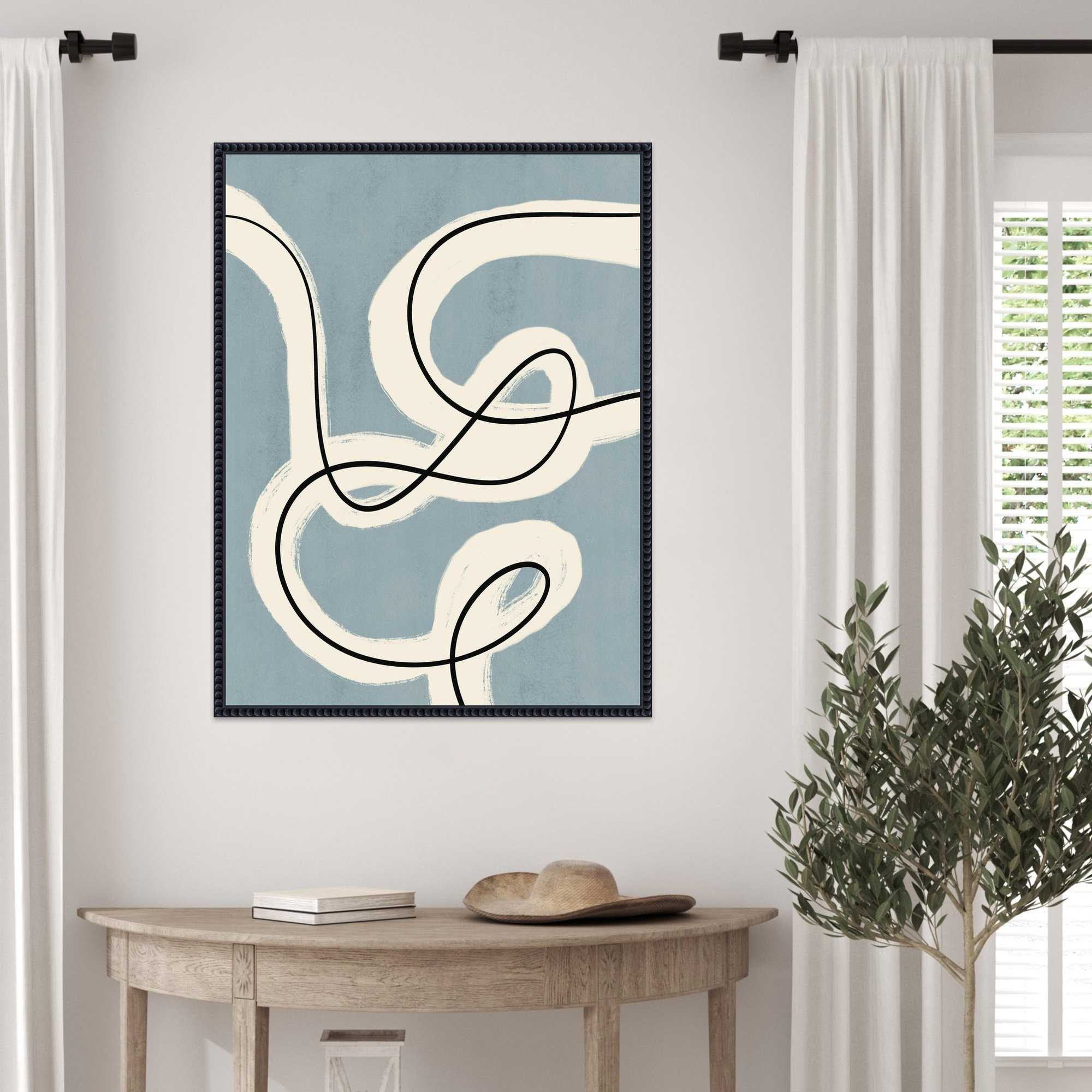 Amanti Art Minimalist line art in blue grey by Little Dean Framed ...