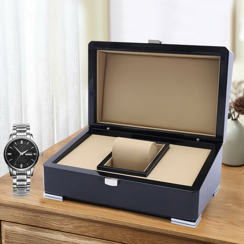 Red Barrel Studio® 9" Deluxe Display Single Watch Box Jewelry Case Gift ...