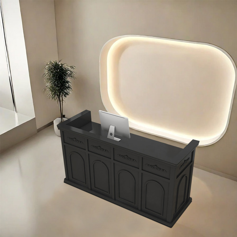 OX Art Reception Desk Vintage Style Computer Desk, Writing Desk, Front ...