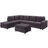 Latitude Run® Dark Gray Linen Modular With - 6 Seats, Pocket Coil ...