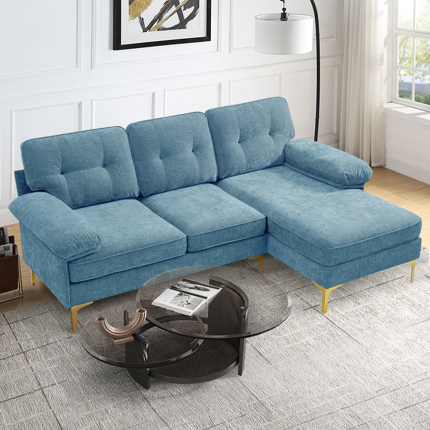 Mercer41 Premont 83'' Upholstered Sofa & Chaise | Wayfair