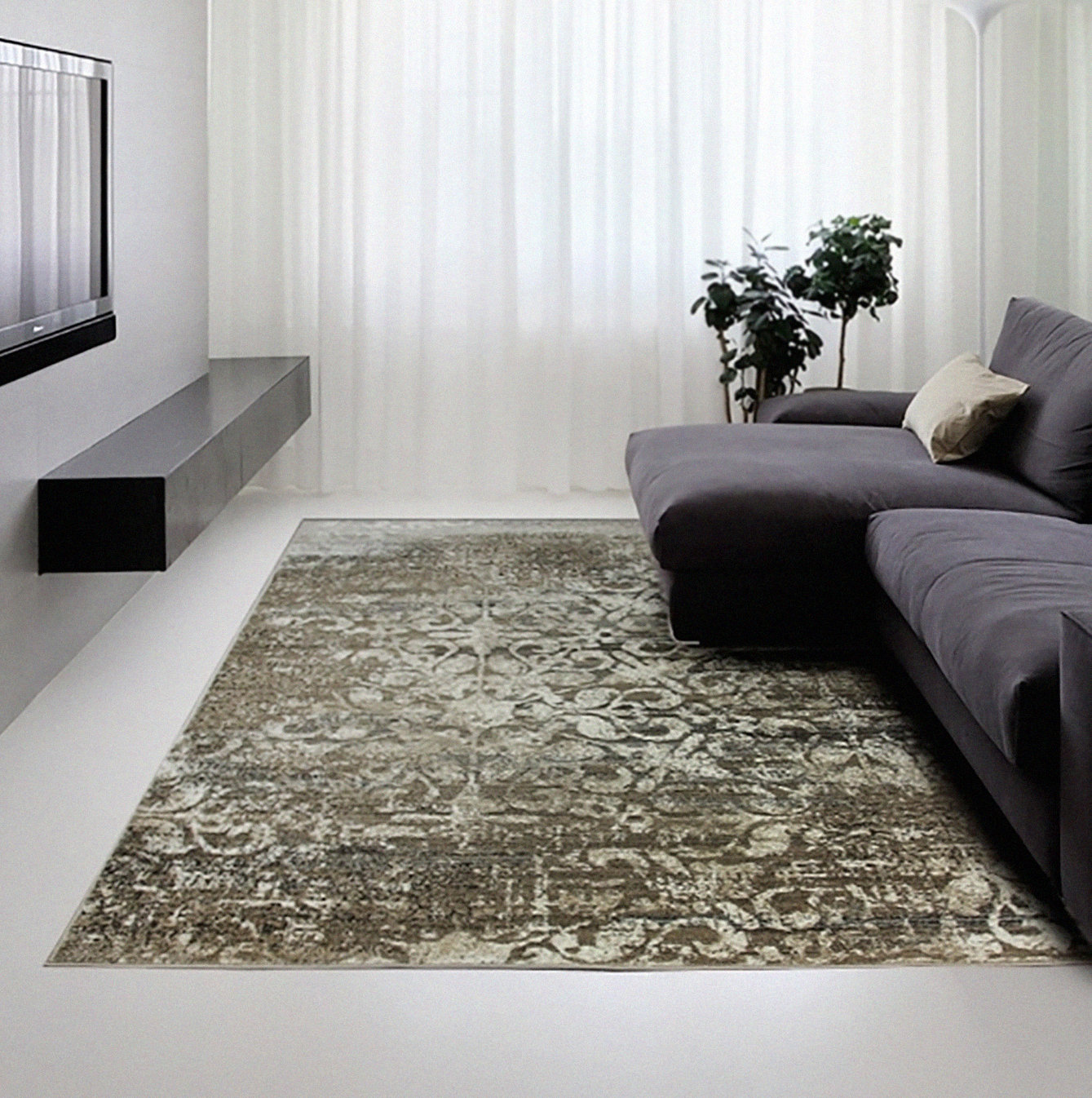 Ophelia & Co. Tavon Beige/Brown Rug | Wayfair
