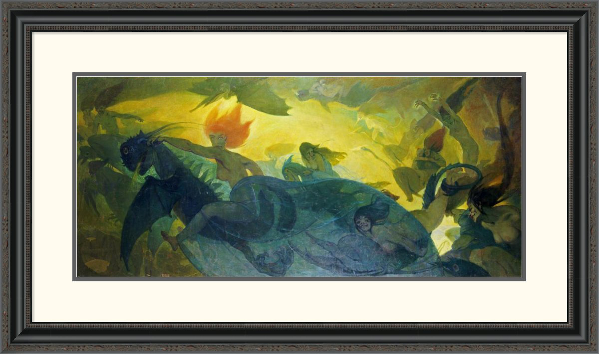 Global Gallery 'The Ride of the Valkyries' by Carl Engel Framed ...