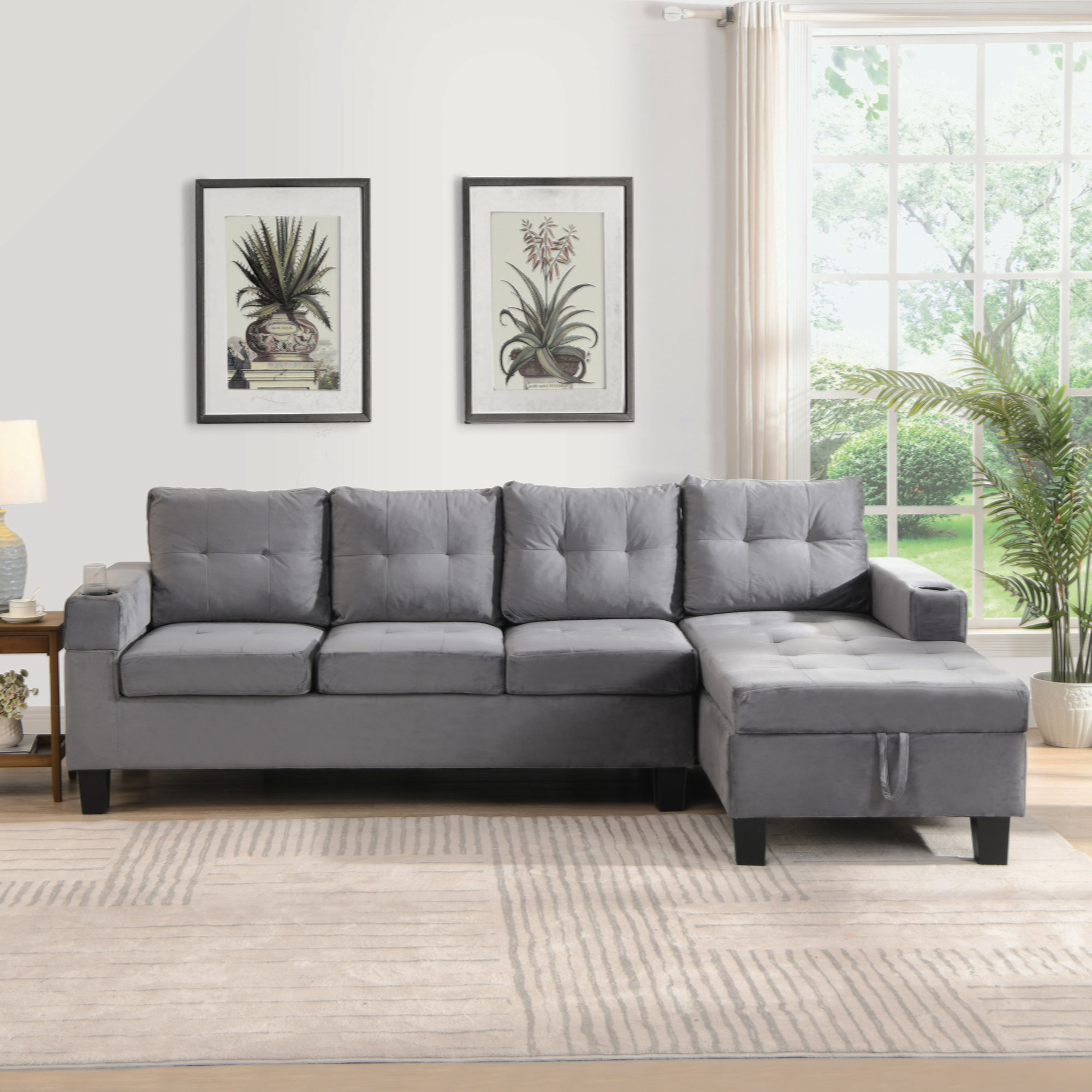 Latitude Run® Sectional Sofa Set For Living Room With L Shape Chaise ...