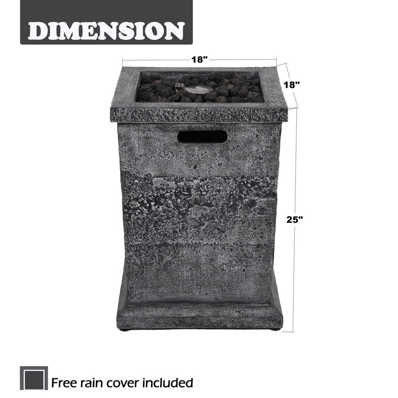 Steelside™ Drisko 25" H x 18" W Metal Propane Outdoor Fire Column | Wayfair