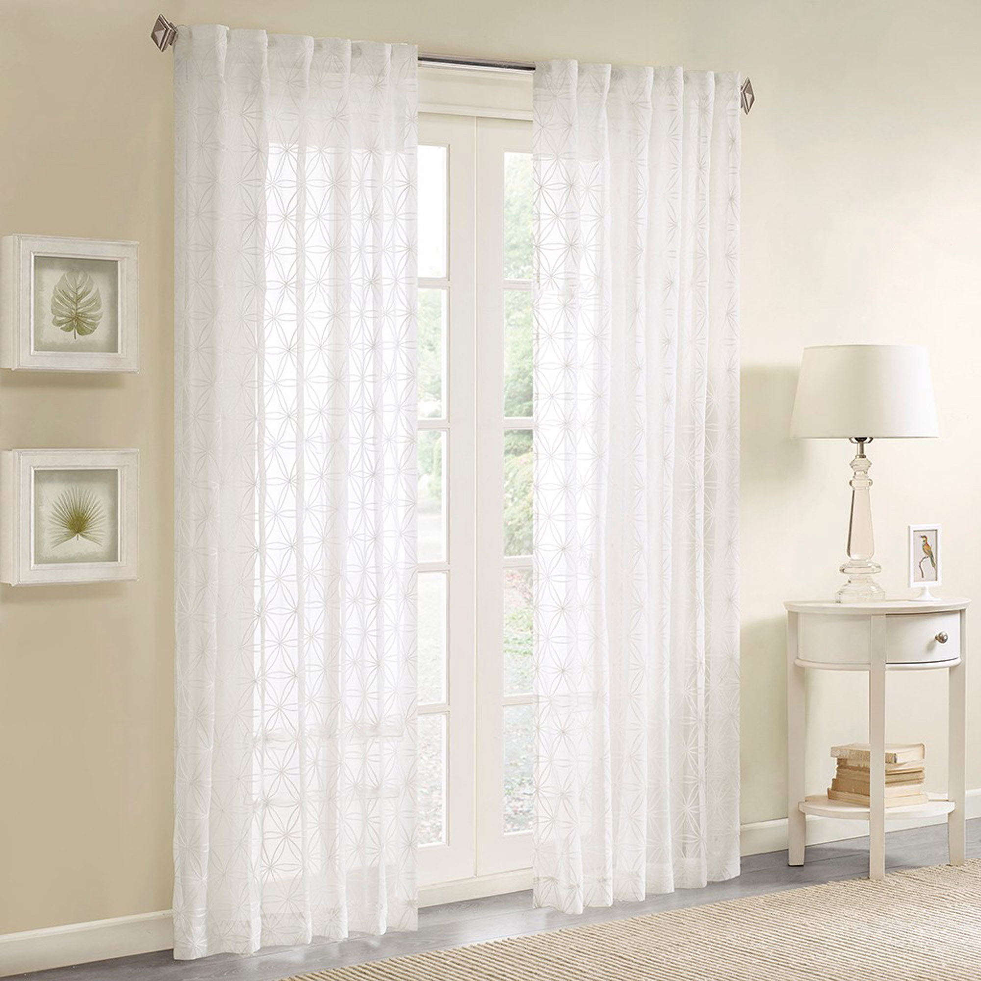 Lark Manor™ Sheer Embroidered Window Curtain(Only 1 Pc Panel) | Wayfair