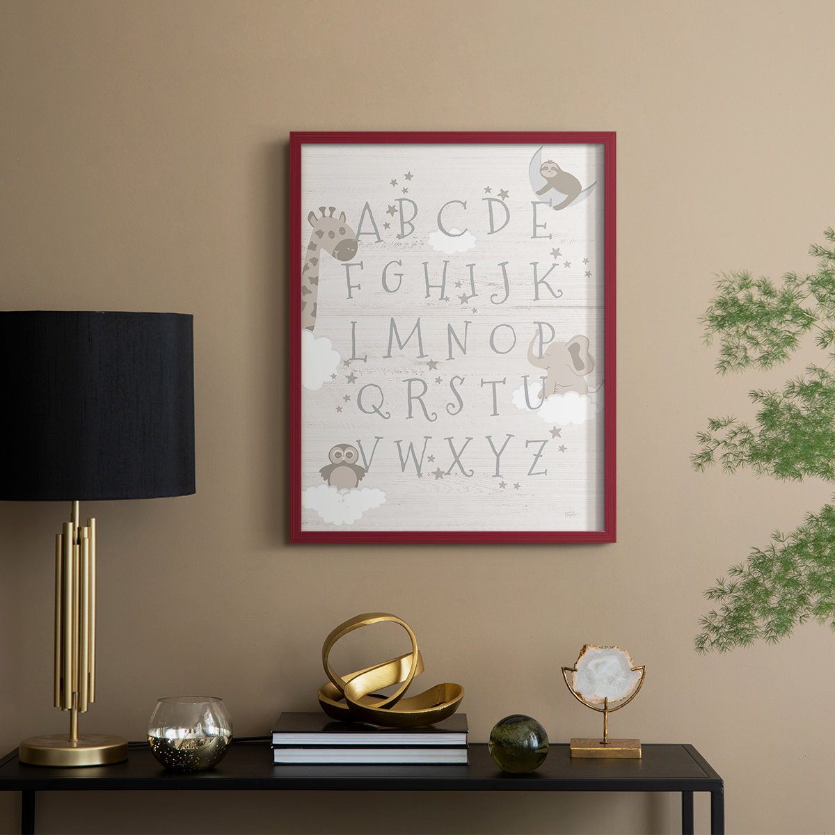 Indigo Safari Dream Time Alphabet Framed Print - Solid Wood | Wayfair