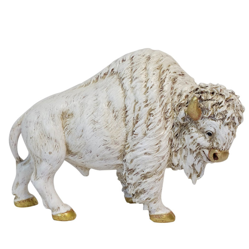 Gracie Oaks Minie North American Bison Buffalo Standing Figurine ...