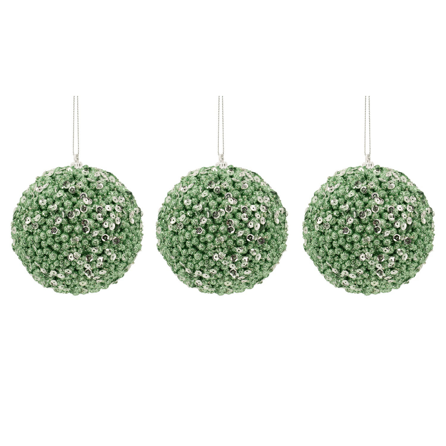 The Holiday Aisle® X-mas Ball Ornament - Set of 3 - 4"Dia. - Mint Green ...
