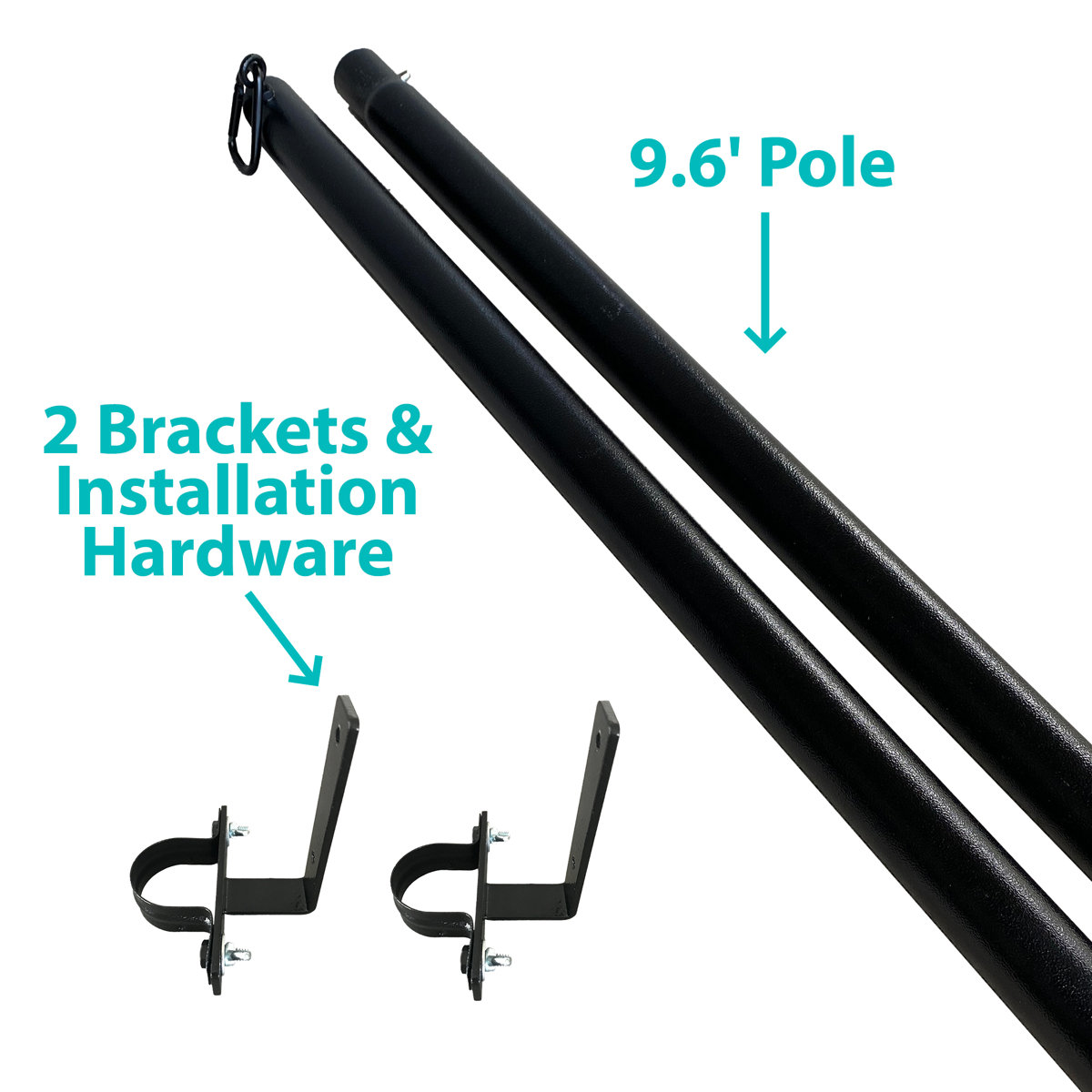 Arlmont & Co. 9.5ft Heavy-Duty String Light Pole Stand with Mounting ...