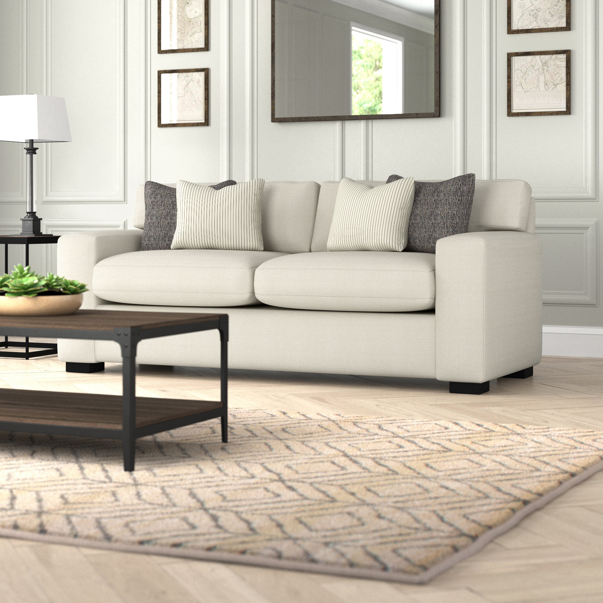 Greyleigh™ Newquay Square Arm Sleeper Sofa with Reversible Cushions ...