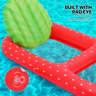 MoNiBloom 3-in-1 PVC Inflatable Pool Floats, Strawberry Pool Raft with ...