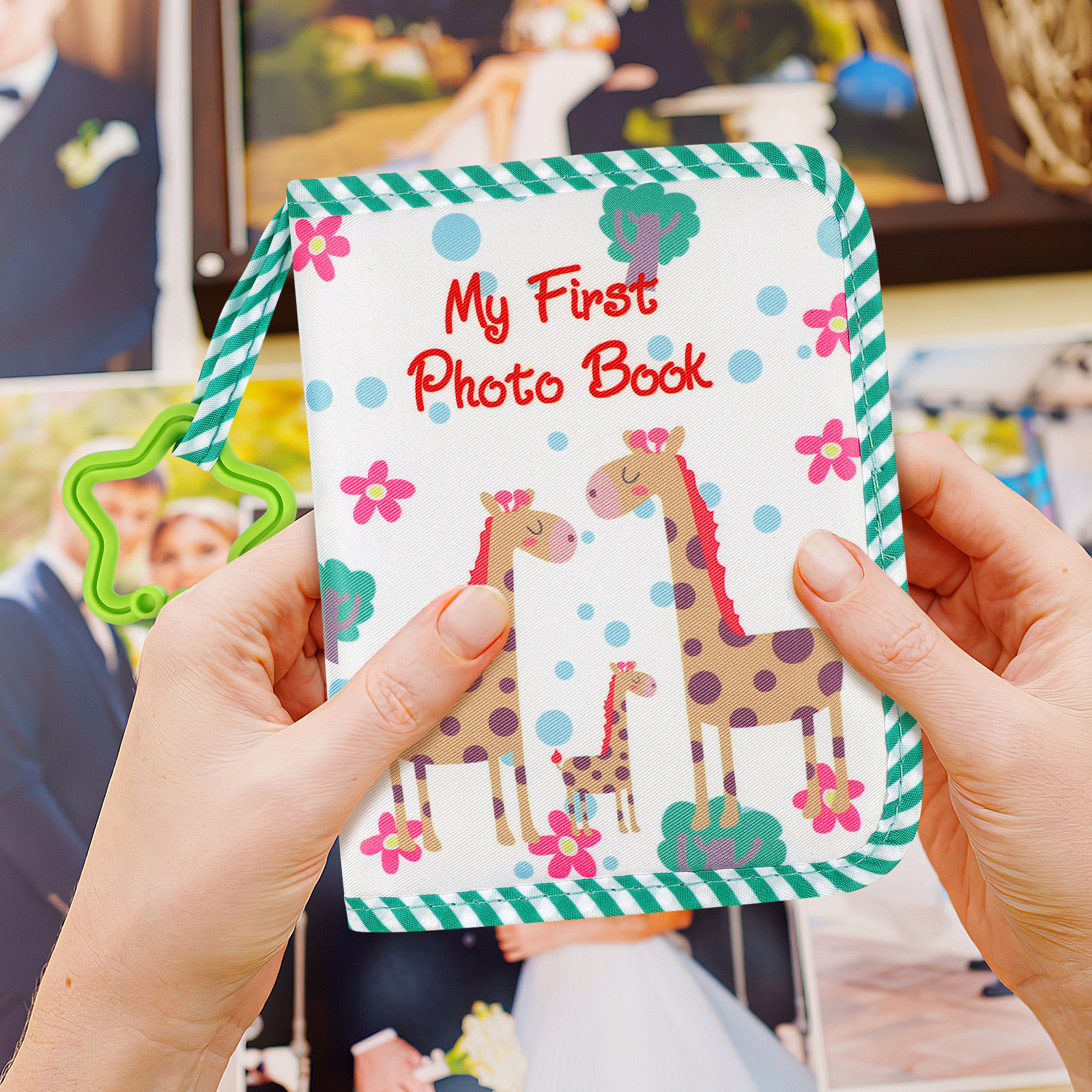 Indigo Safari Baby Photo Album First Year Baby Photo Book Photography ...
