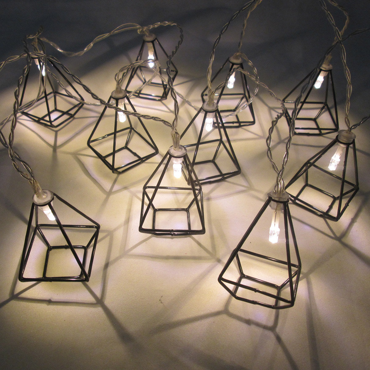 17 Stories Square Drop Metal Lantern Led String Light Fairy Lights ...