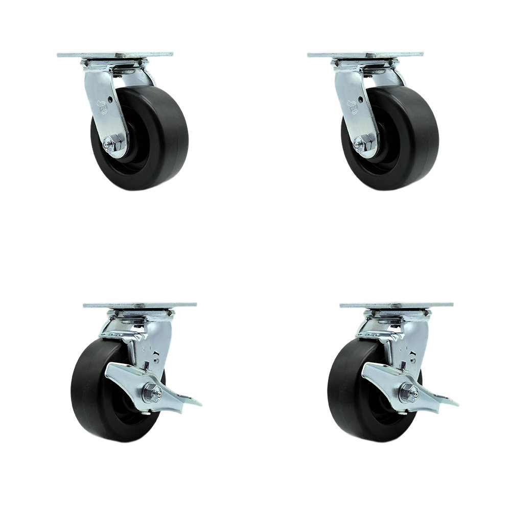 Service Caster 4 Piece Polyolefin Swivel Caster Set with Roller ...