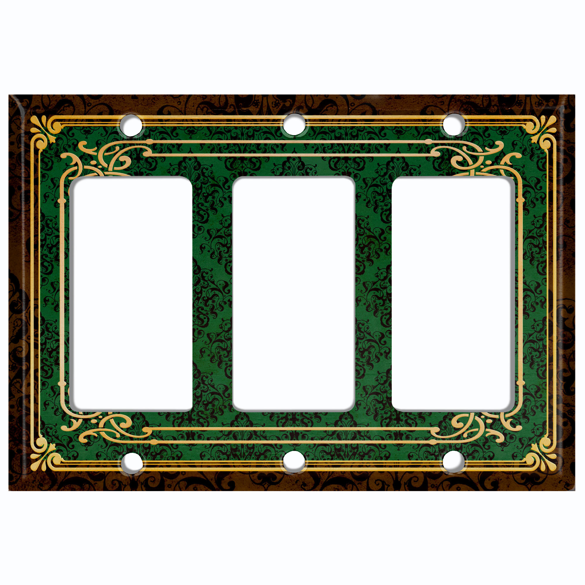 WorldAcc Victorian Vintage Elegant Damask Wire Frame 3-Gang Rocker Wall ...