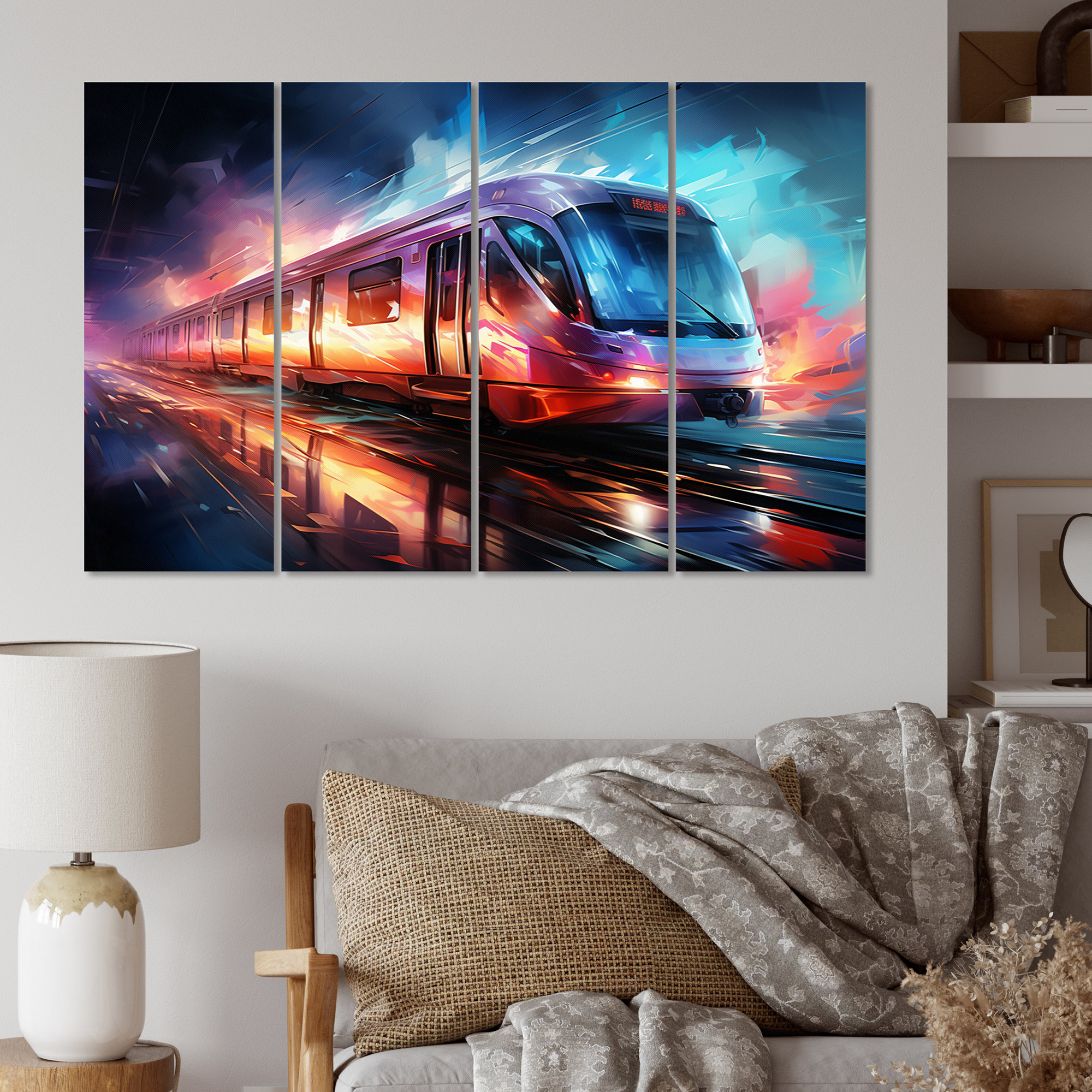 Williston Forge Abstract Train Luminous Journeys On Canvas 4 Pieces ...