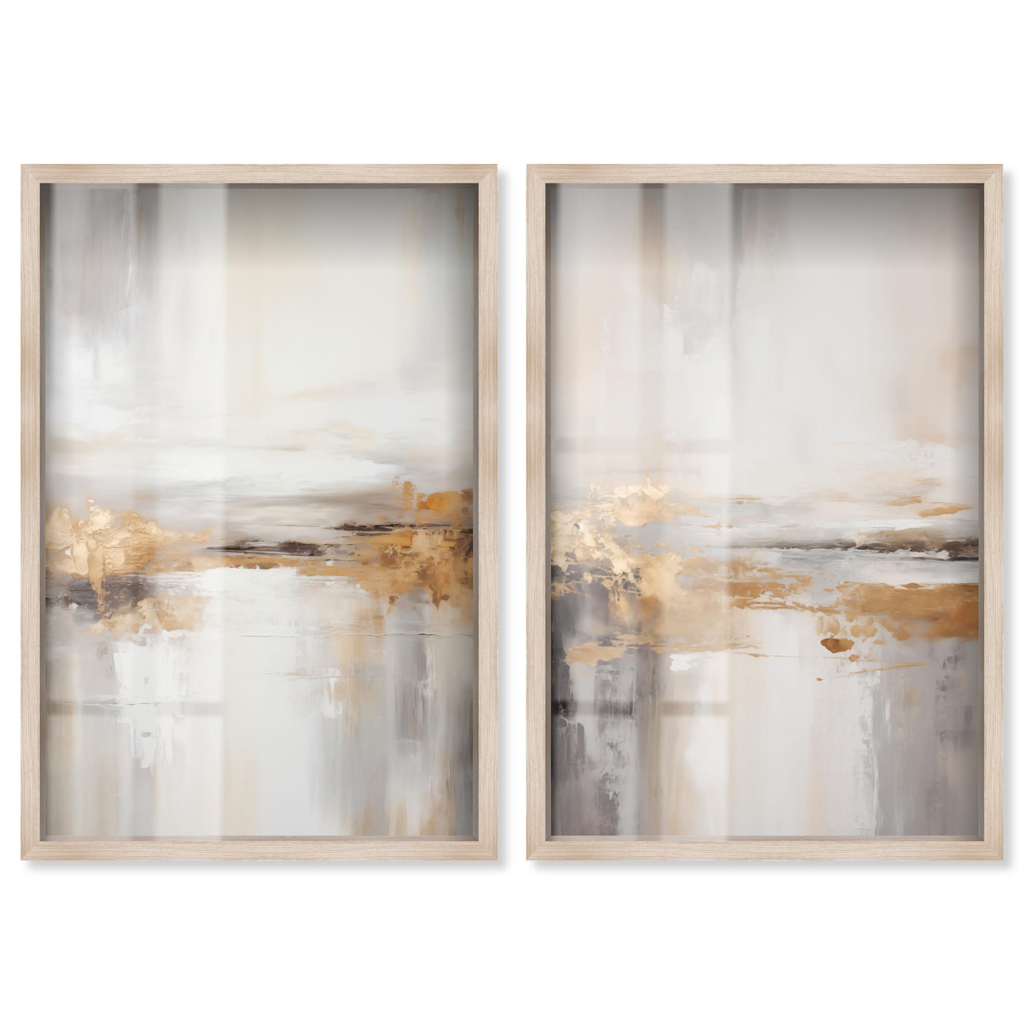 House of Hampton® Gilded Luxe Glam Gold Art 2 Panel Set Shadowbox Print ...