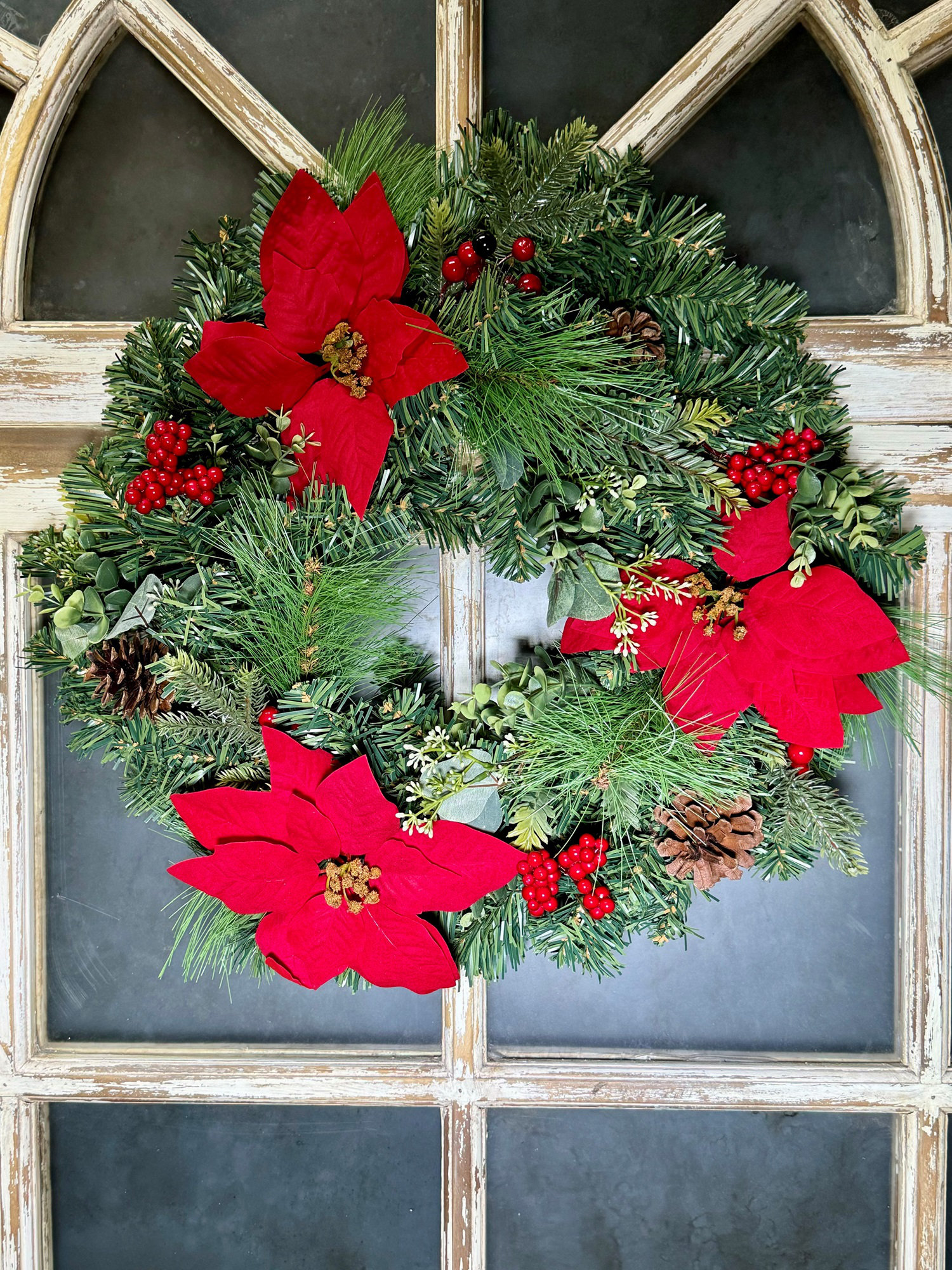 The Holiday Aisle® Artificial Evergreen Mix With Poinsettia And Berries ...