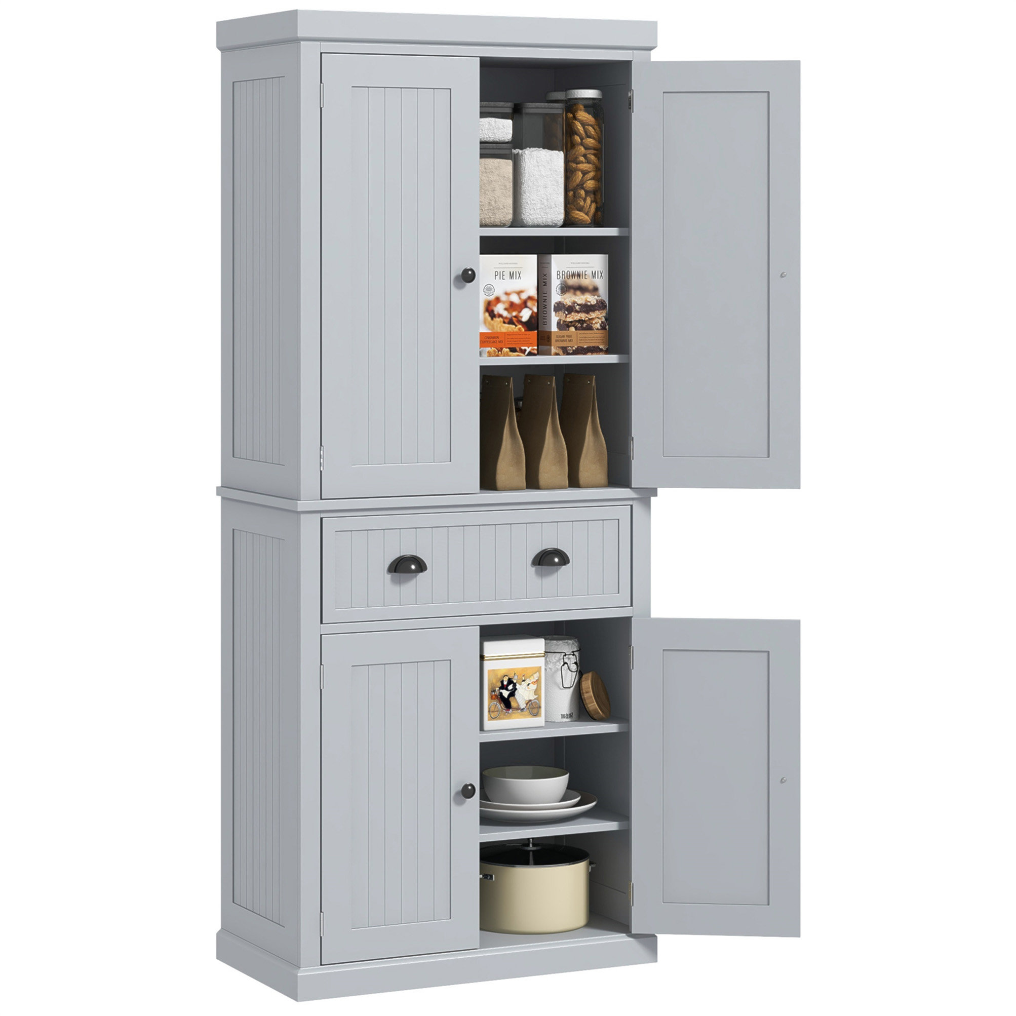 Charlton Home® Versatile Traditional Kitchen Pantry Cabinet With Ample ...