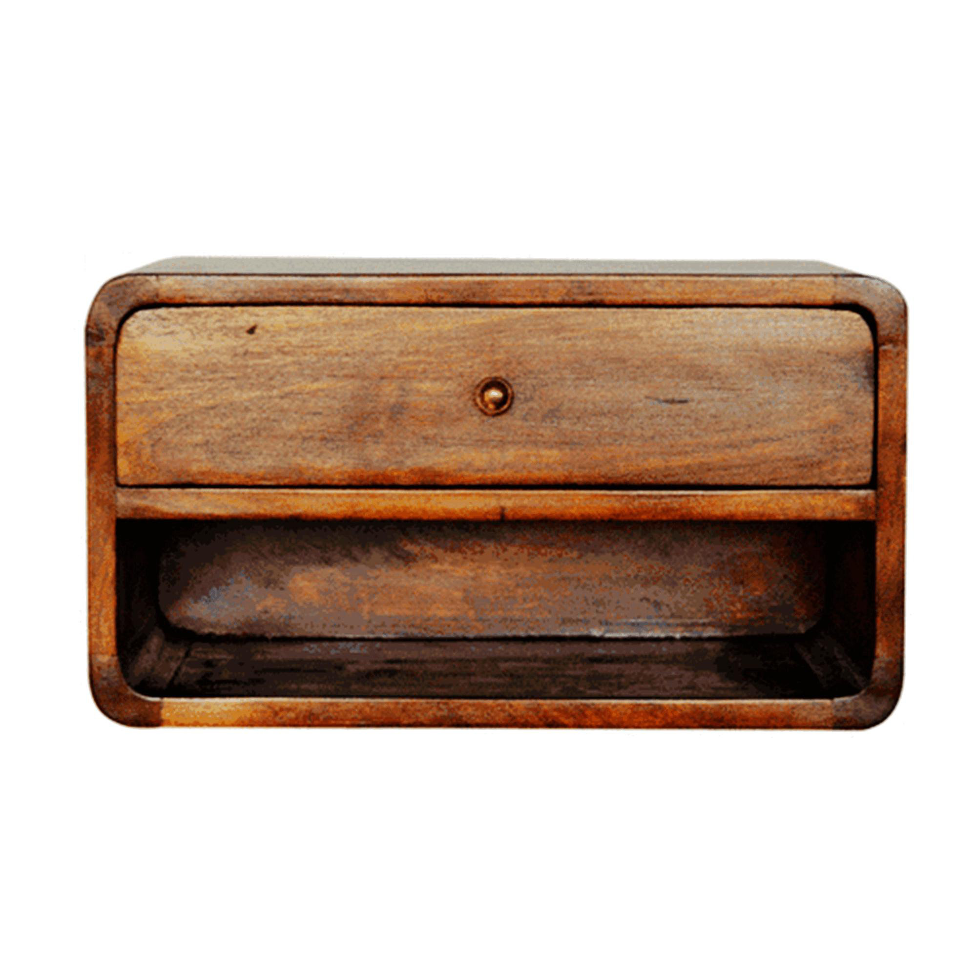 Millwood Pines High-Quality Drawer Curve Floating Wooden Nightstand ...