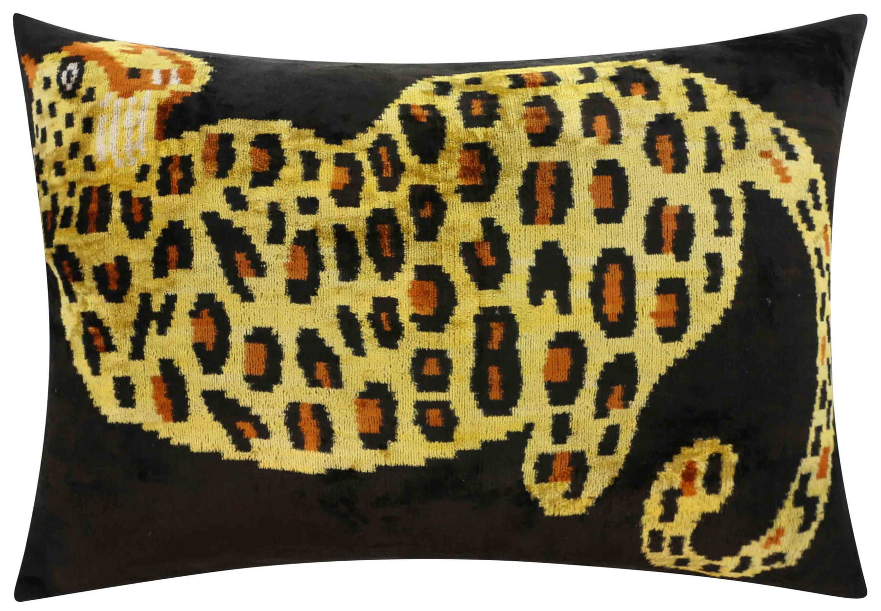 Canvello Handmade Silk Velvet Leopard Print Throw Pillow - 16X24, Bold ...