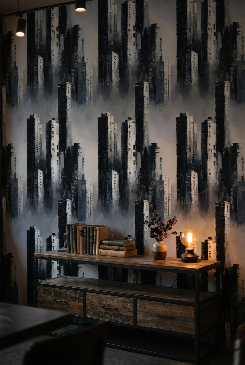 Lark Manor™ Cityscape Wallpaper Skyscrapers Urban Wall Decor | Wayfair