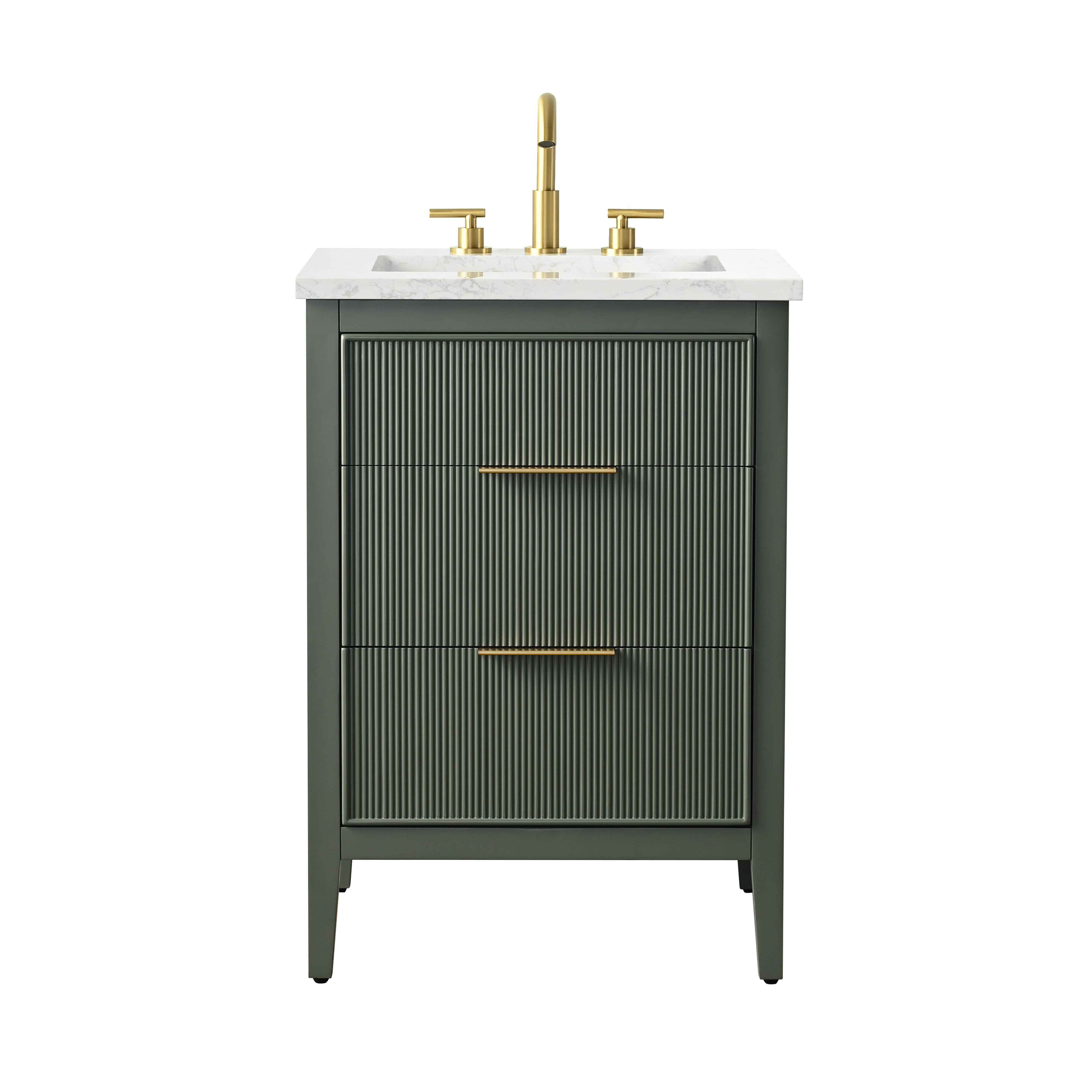 Ebern Designs Bilroy 24'' Single Bathroom Vanity with Engineered Stone ...