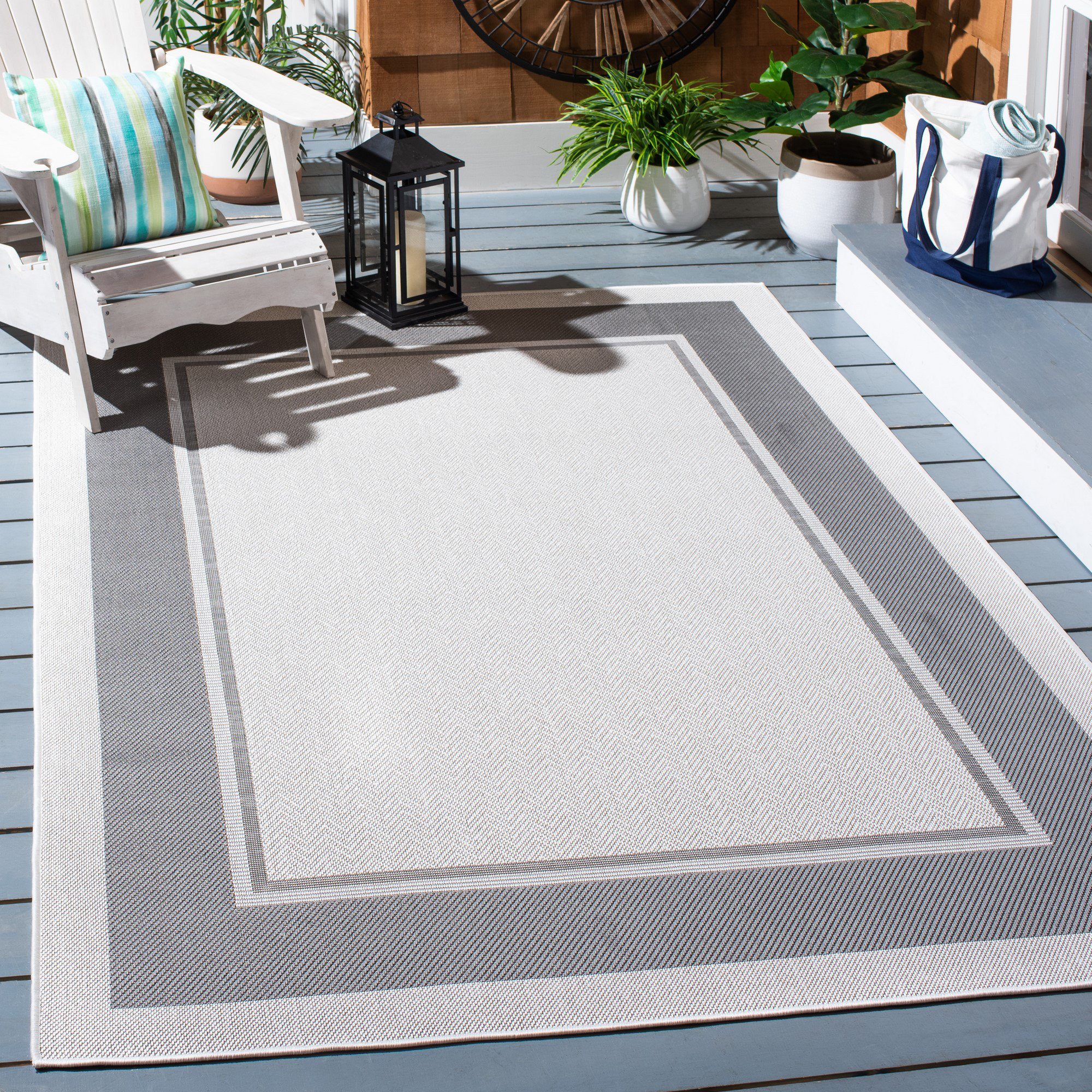 Martha Stewart Rugs Tapis ivoire / gris intérieur / extérieur - Wayfair Canada