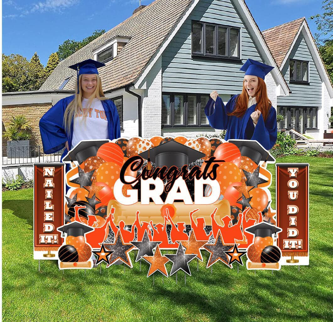 The Holiday Aisle® Jumbo Graduation Yard Sign Set, 6x3 Feet Includes ...